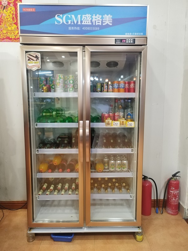 Supermarket Split Fridge Freezer Refrigerator Two Doors Adjustable Shelves