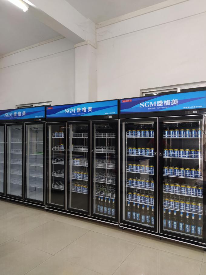 Storage Upright Display Refrigerator Compact Glass Two Door Display Fridge